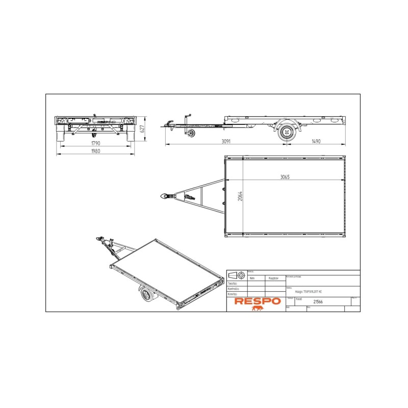 Priekaba RESPO 750P301L207 ( Platforma )