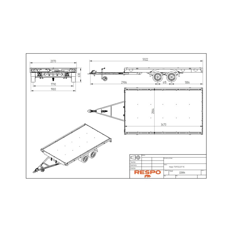 Priekaba RESPO 750P352L207 ( Platforma )